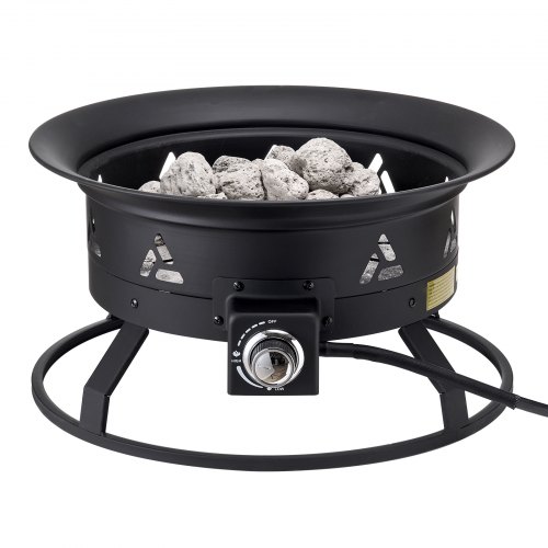 VEVOR Propane Fire Pit 24” Outdoor Portable Gas Fire Pit for Heating ...