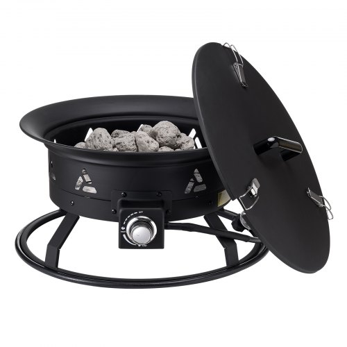 VEVOR Propane Fire Pit 24” Outdoor Portable Gas Fire Pit for Heating ...