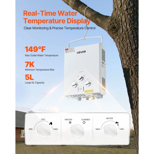 Portable Propane Water Heater 5l Tankless With Water Pump For Rv 3543