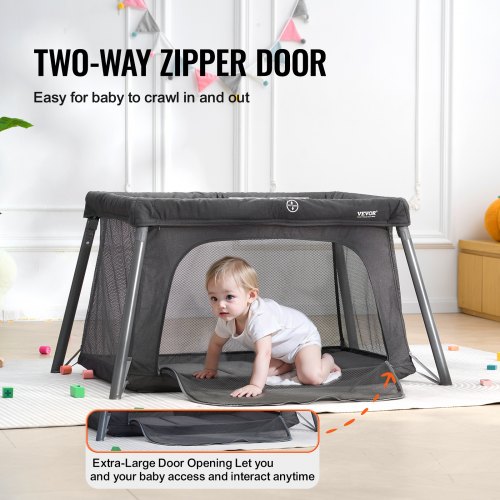 VEVOR Baby Travel Crib Play Yard Folding Baby Toddler Playpen with ...