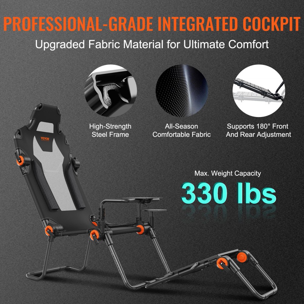 VEVOR Racing Wheel Stand Foldable Fit For Logitech,Thrustmaster,Fanatec ...