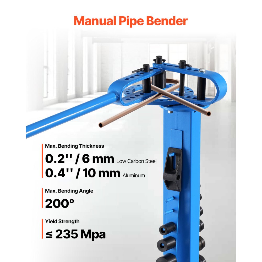 VEVOR Manual Pipe Bender, Pipe Tube Bender with 14 Bending Dies, 200 ...