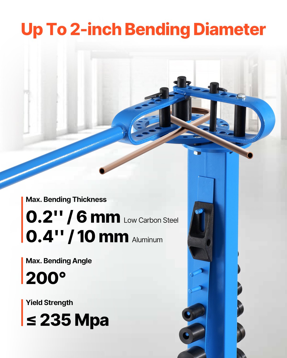 Manual Pipe Bender Max 2" O.D. Pipe Tube Bending Tool with 14 Bending ...
