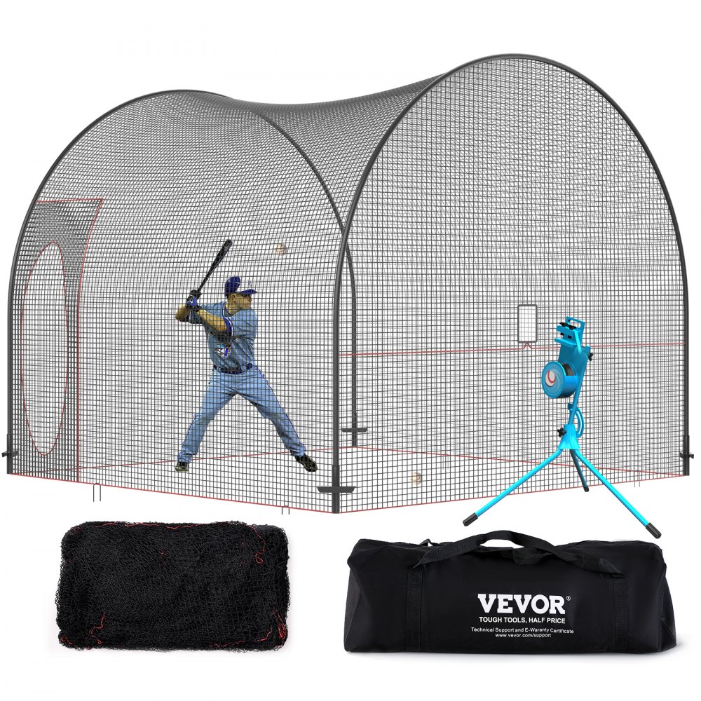 VEVOR Baseball Batting Cage, Softball and Baseball Batting Cage Net and ...