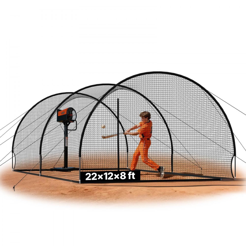 VEVOR Baseball Batting Cage, 6780 x 3700 x 2400 mm Fritstående, Bærbart ...
