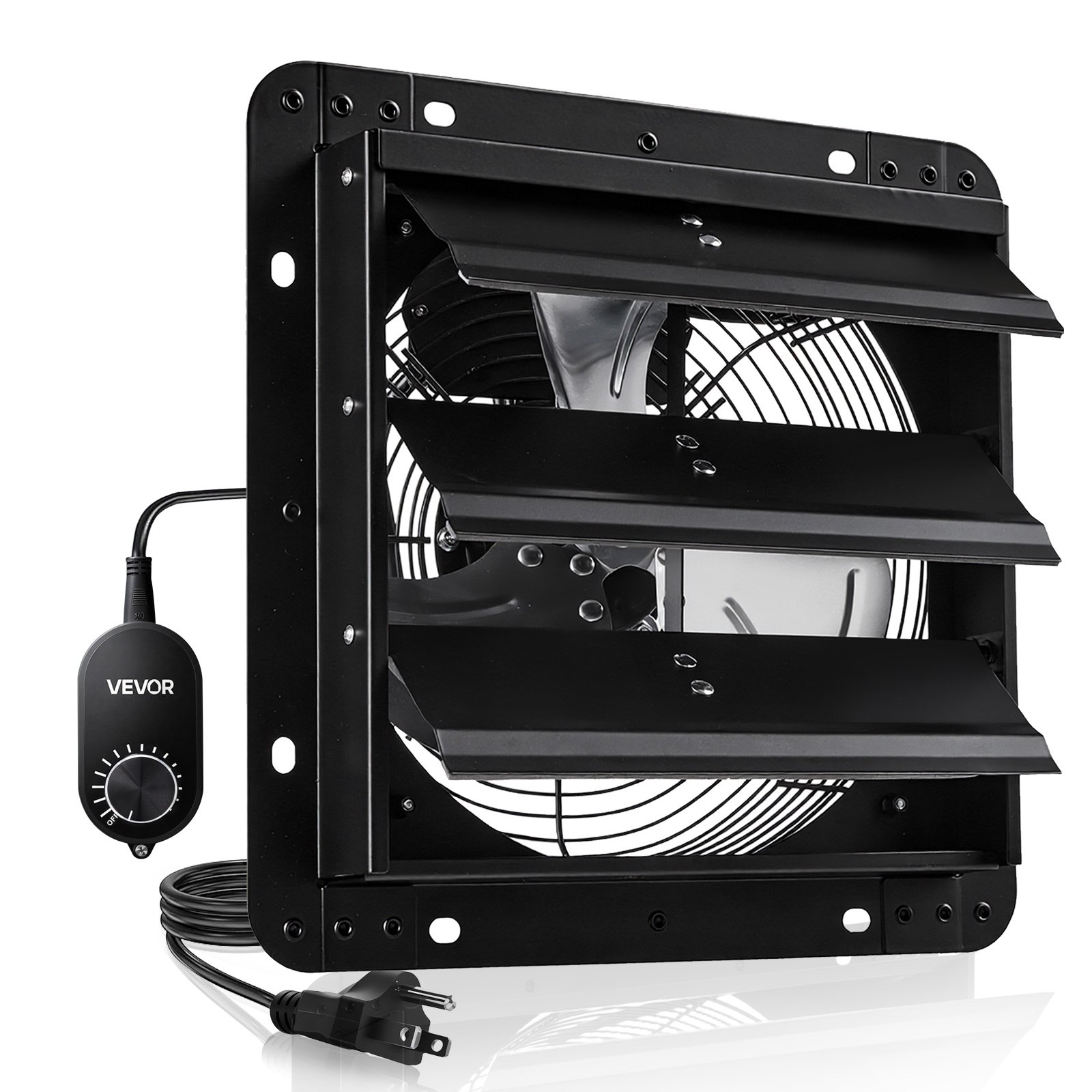 VEVOR 10 inch Shutter Exhaust Fan, Wall Mounted Attic Vent Fan with ...