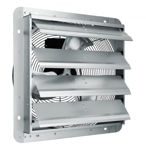 VEVOR Shutter Exhaust Fan, 406 mm High-speed 1400RPM 2000 CFM, Aluminum ...