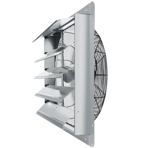 VEVOR 24'' Shutter Exhaust Fan, High-speed 3320 CFM, Aluminum Wall ...