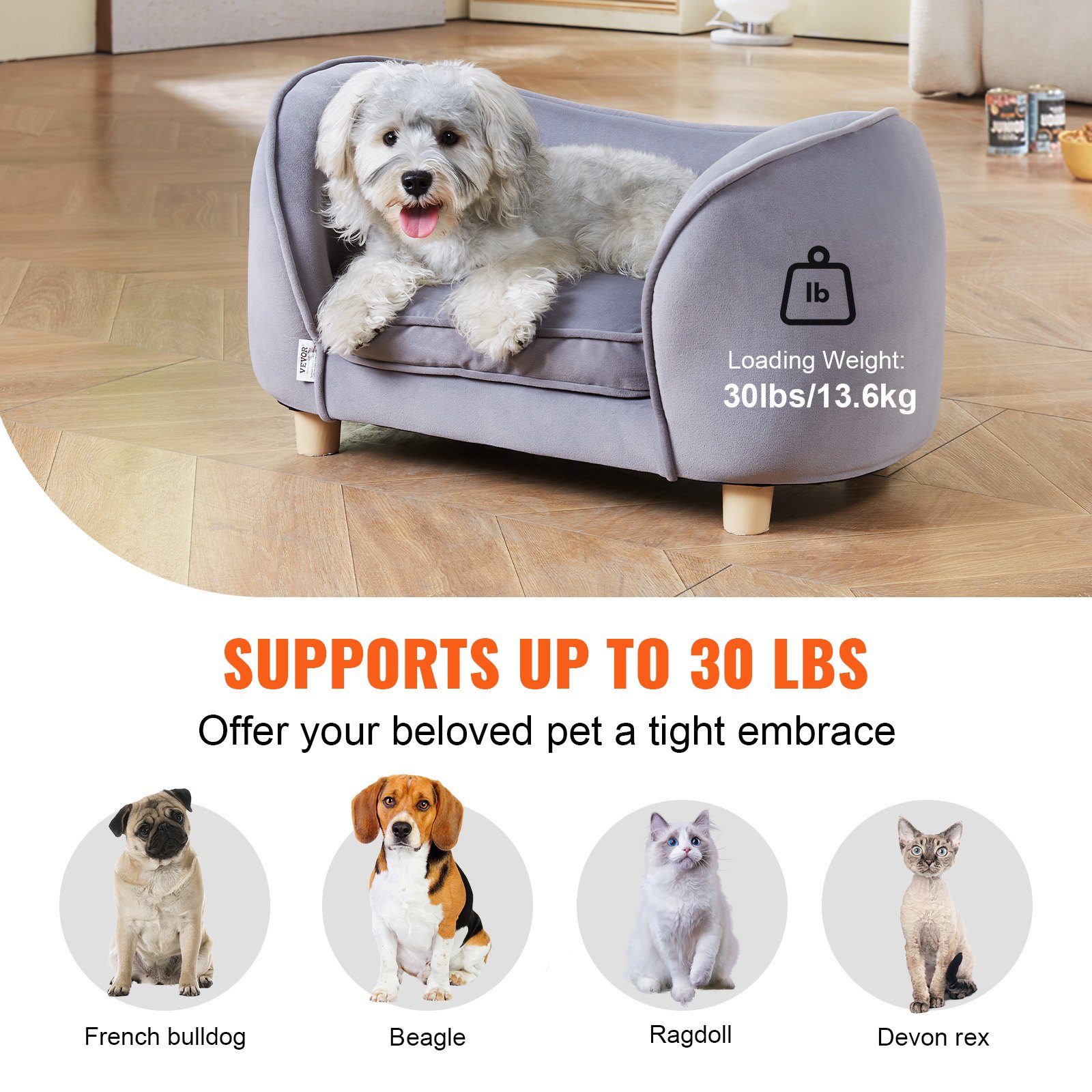 VEVOR Pet Sofa Dog Couch for Small-Sized Dogs and Cats Dog Sofa Bed 66 ...