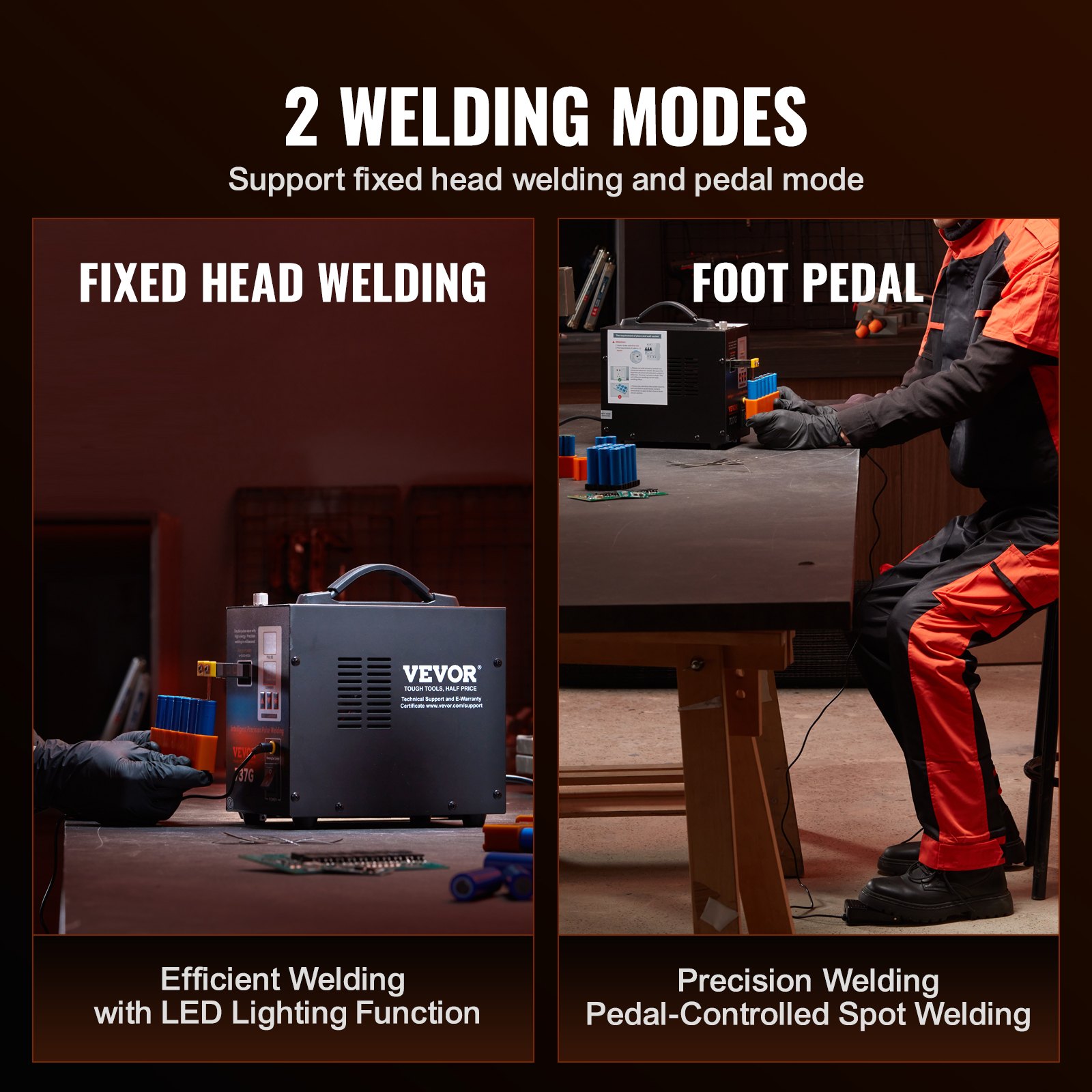 VEVOR Battery Spot Welder, 737G Pulse Spot Welder, Portable High-Power ...