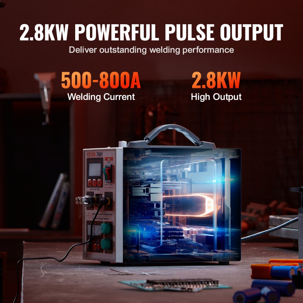 VEVOR Battery Spot Welder, 788H Pulse Spot Welder & Battery Charger ...