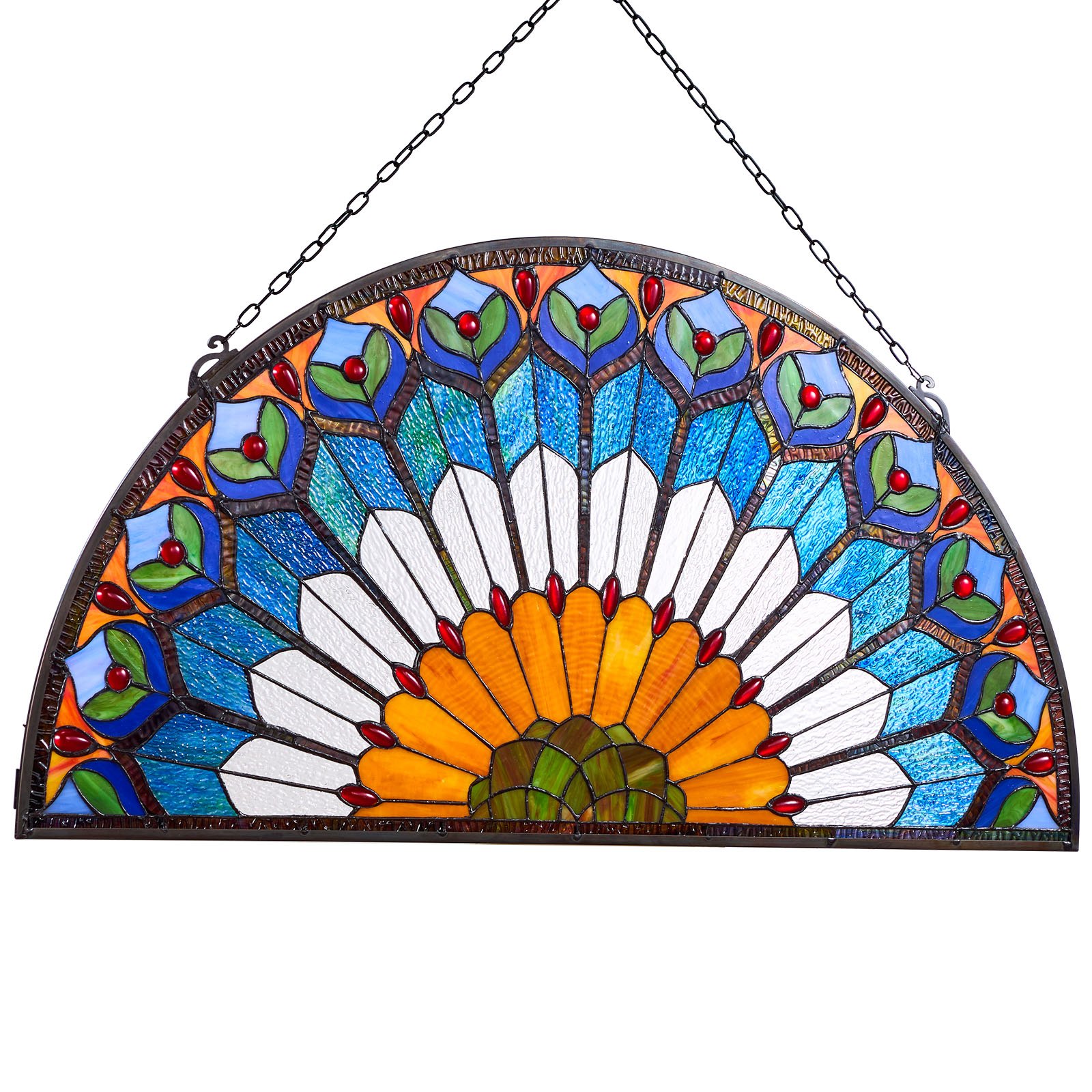 VEVOR Hanging Stained Glass Window Panel - 36x18 Inches