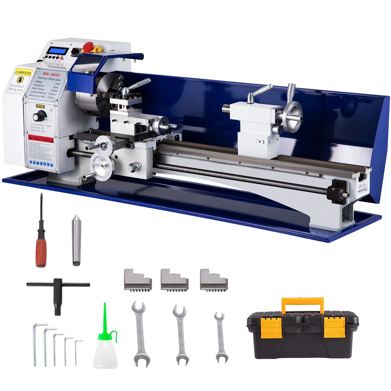 VEVOR Mini Metal Lathe, Automatic Thread Processing, 1200W Direct Drive ...