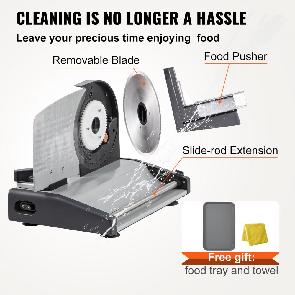 VEVOR 7.5" Commercial Meat Slicer 200W Electric Deli Slicer for Meat ...