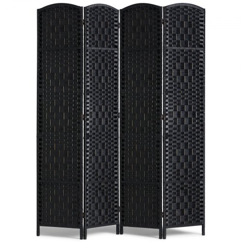 VEVOR 4 Panel Room Divider, Hand-Woven Folding Privacy Screens with ...