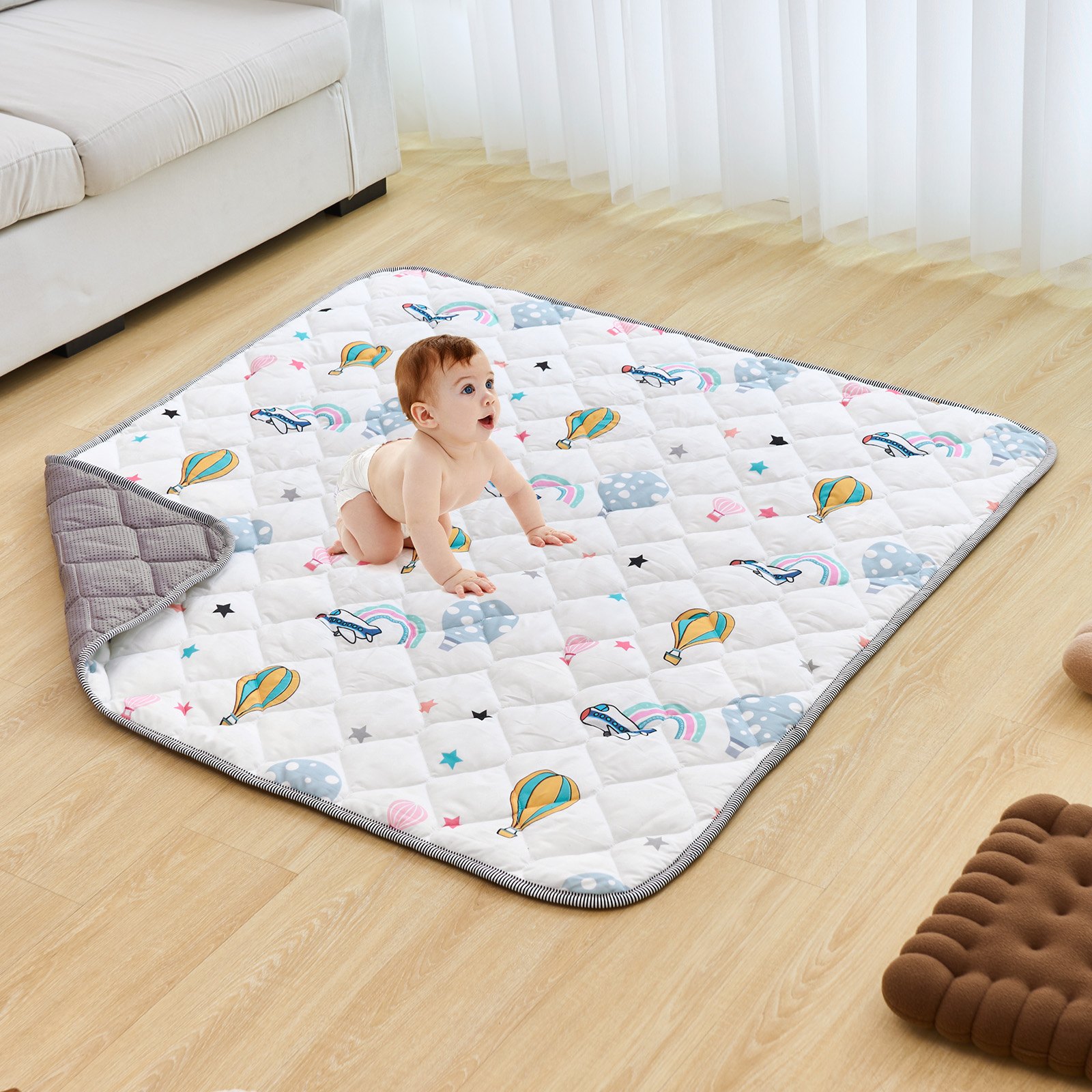 VEVOR 50"x50" Baby Play Mat Kids Crawling Soft Floor Playmat Infant ...