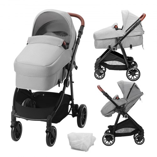 VEVOR Standard Baby Stroller, Infant Toddler Stroller with Bassinet ...