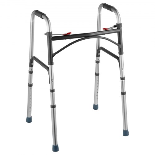 VEVOR Folding Walker Aluminum Mobility Walker Aid with Adjustable ...