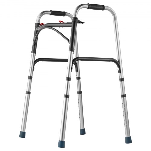 VEVOR Folding Walker Aluminum Mobility Walker Aid with Adjustable ...