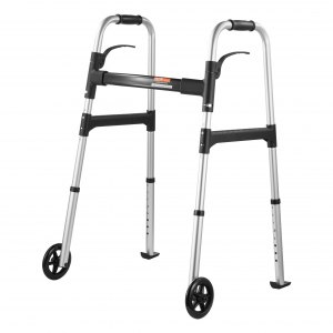 VEVOR Folding Walker Aluminum Mobility Walker Aid with Adjustable ...