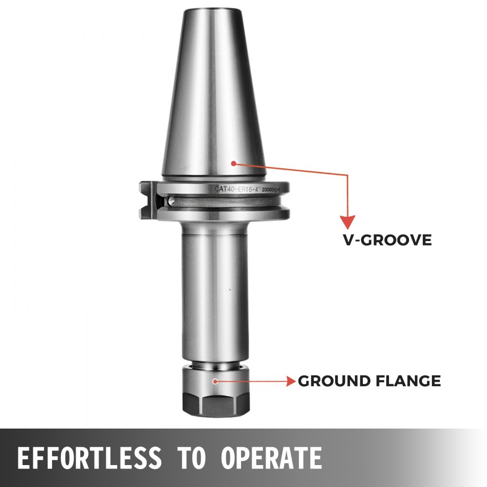 VEVOR 4Pcs CAT40 Tool Holder ER16 Collet Chuck Set length 100mm Chuck Tool Holder Set Mill ...