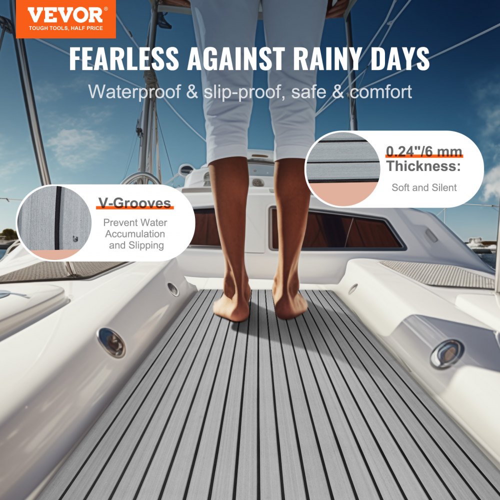 VEVOR Boat Flooring, EVA Foam Boat Decking 94.5" x 45.7", Non-Slip Self ...