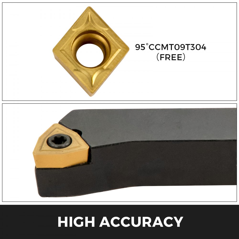 VEVOR Indexable Carbide Lathe Tools 1/2" Metal Lathe Cutting Tools 7 Pcs/Set Indexable lathe ...