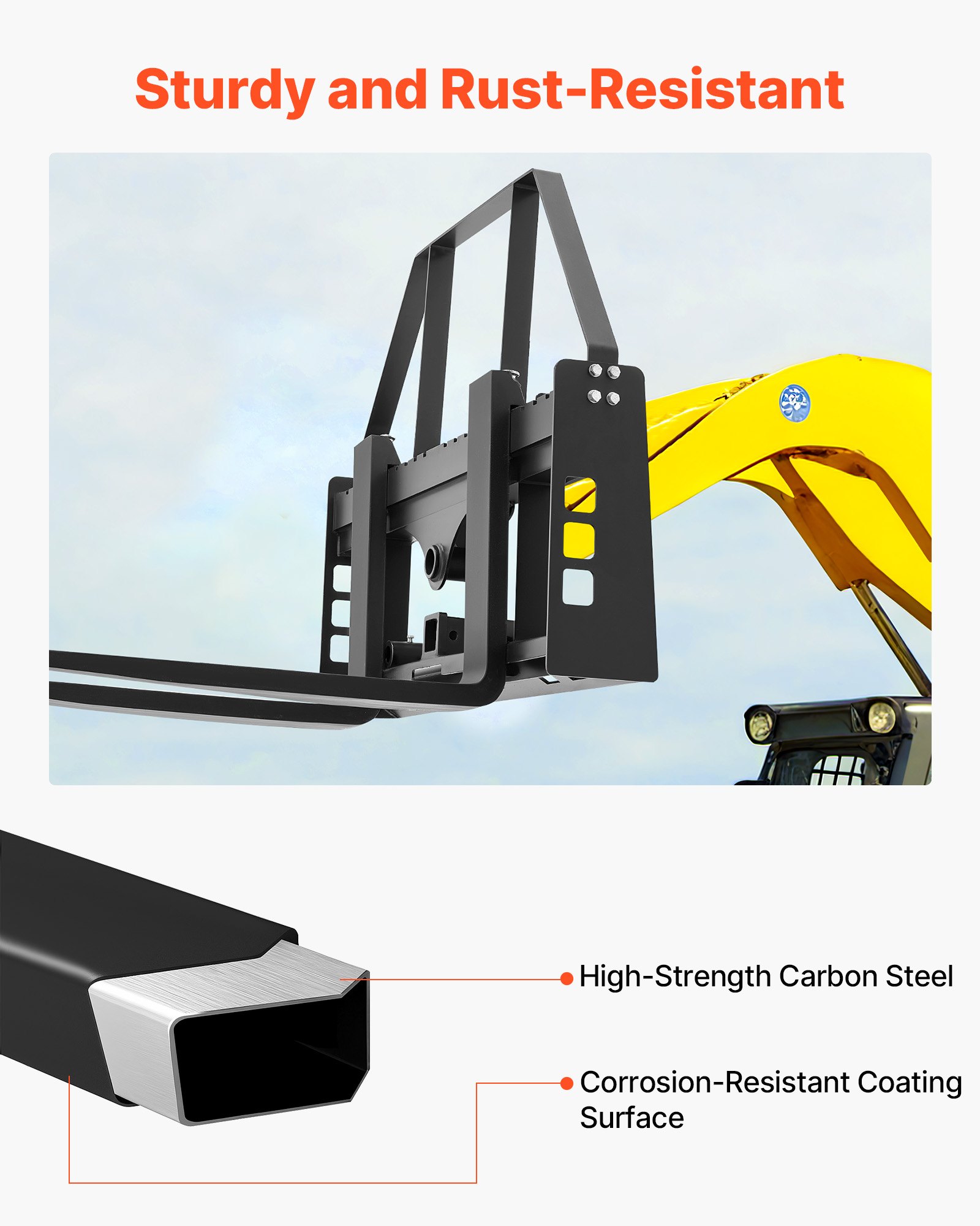VEVOR Skid Steer Fork Frame – 4000 Lbs, 45 Inch Width
