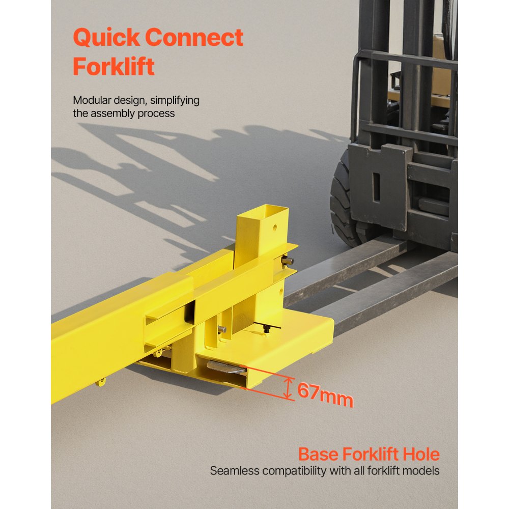 VEVOR Jib Boom for Forklift – 6000lbs Telescoping Lift Arm