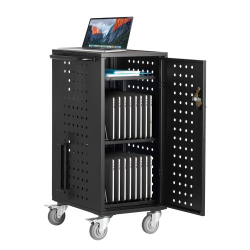 VEVOR Laptop Cart, 20 Device Mobile Charging Cart, Up to 15.6 in Screen ...