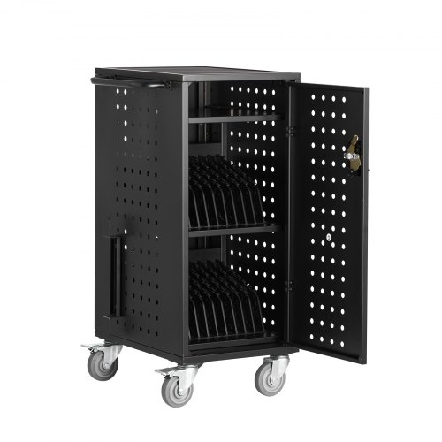 VEVOR Laptop Cart, 20 Device Mobile Charging Cart, Up to 15.6 in Screen ...