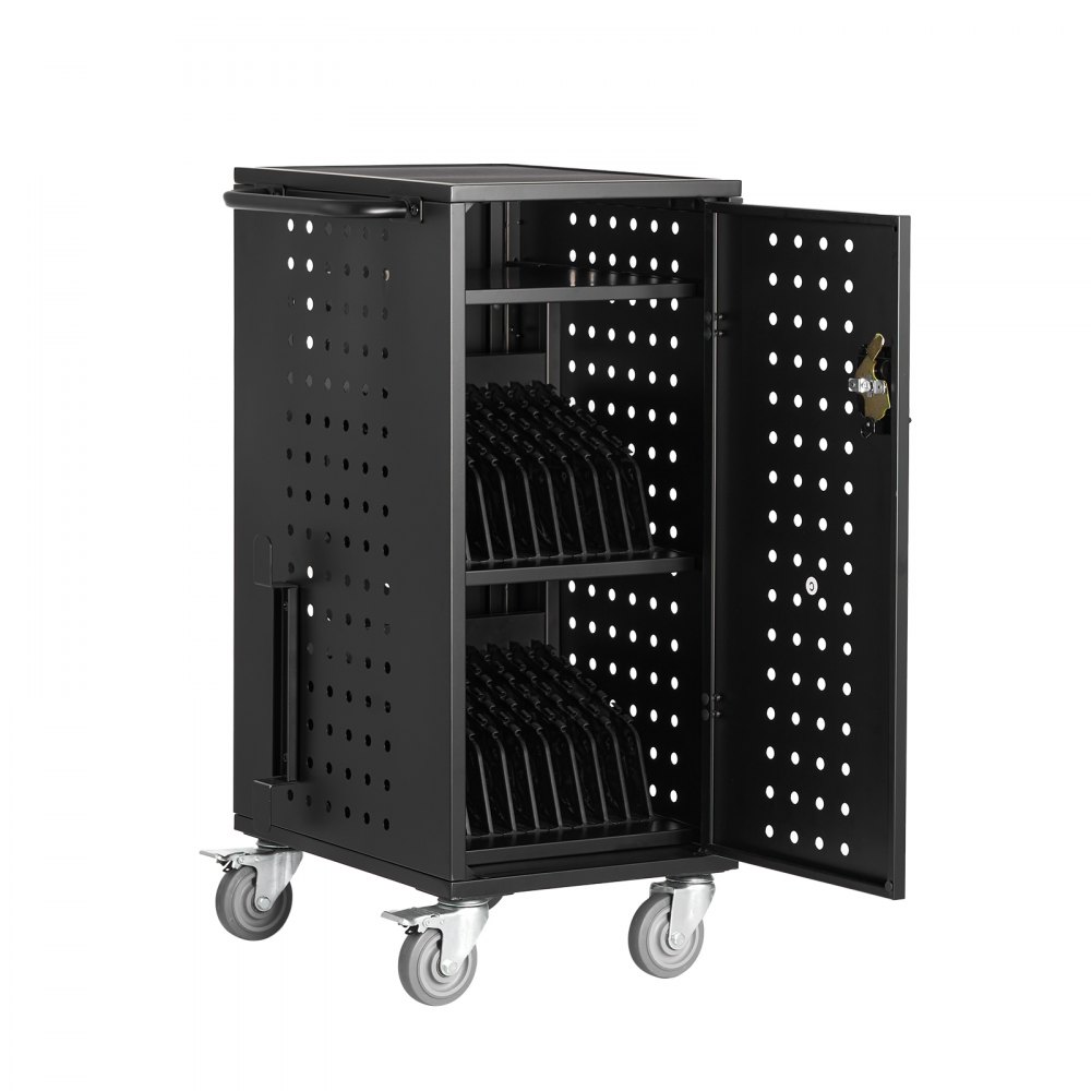 VEVOR Laptop Cart, 20 Device Mobile Charging Cart, Up to 15.6 in Screen ...