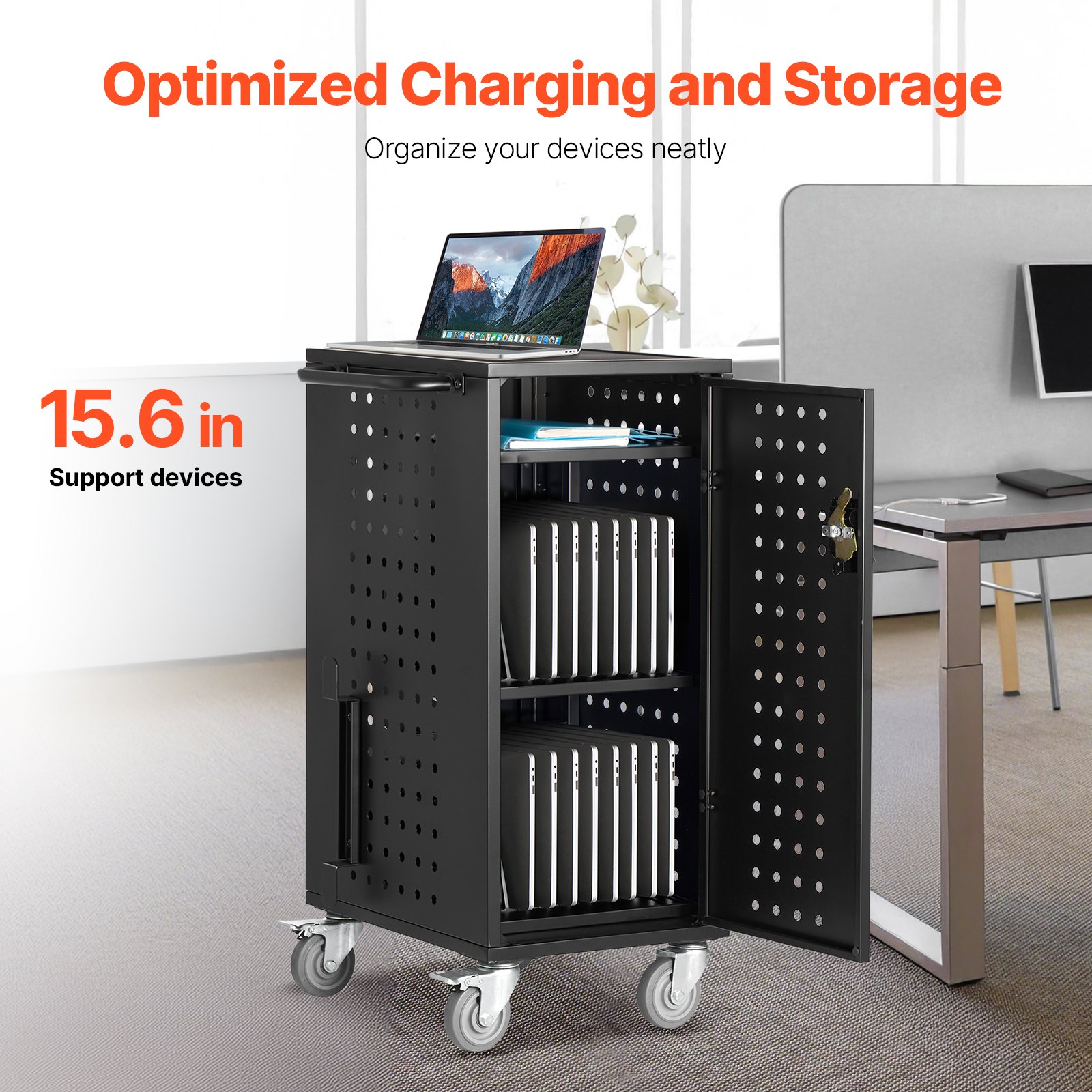 VEVOR Chromebook Cart – Mobile Charging Cart for 20 Devices