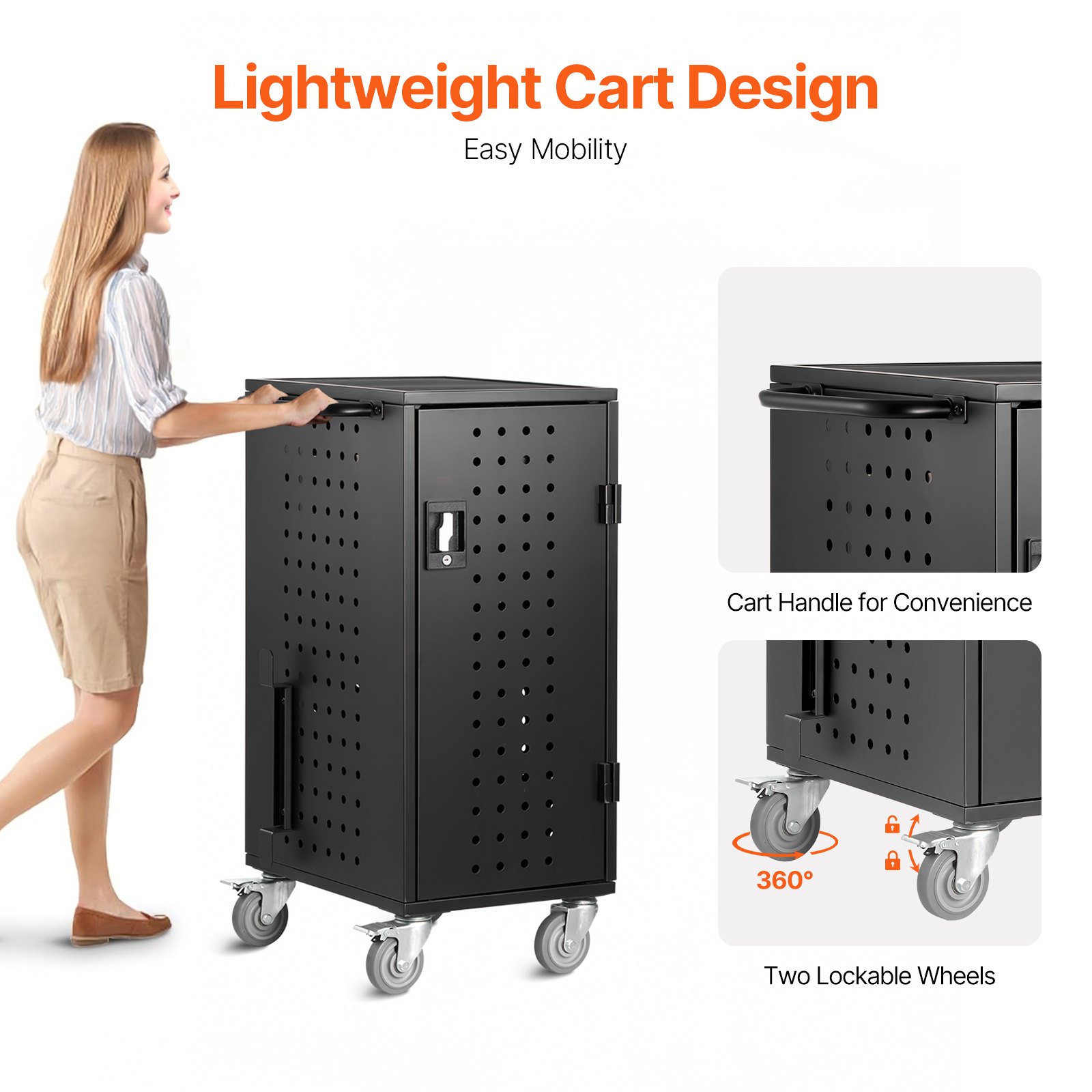 VEVOR Chromebook Cart – Mobile Charging Cart for 20 Devices