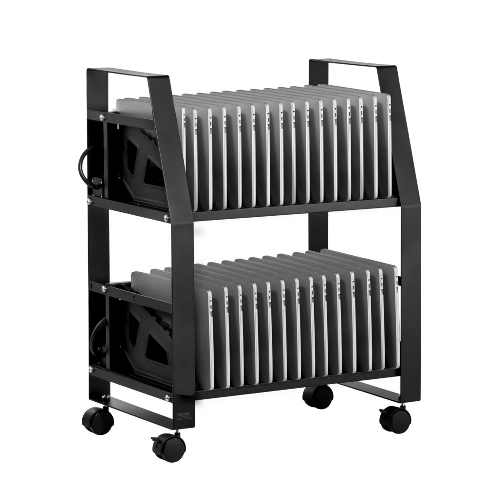 VEVOR Laptop Cart, 32 Device Mobile Open Charging Station, Up to 15.6 ...