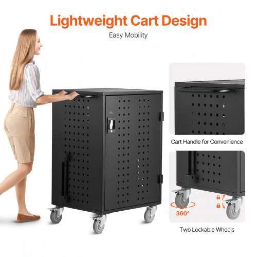 VEVOR Charging Cart, 32 Device Mobile Charging Station, Up to 15.6 in ...