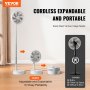 VEVOR 8 Inch Foldable Oscillating Standing Fan with Remote Control, 4 ...