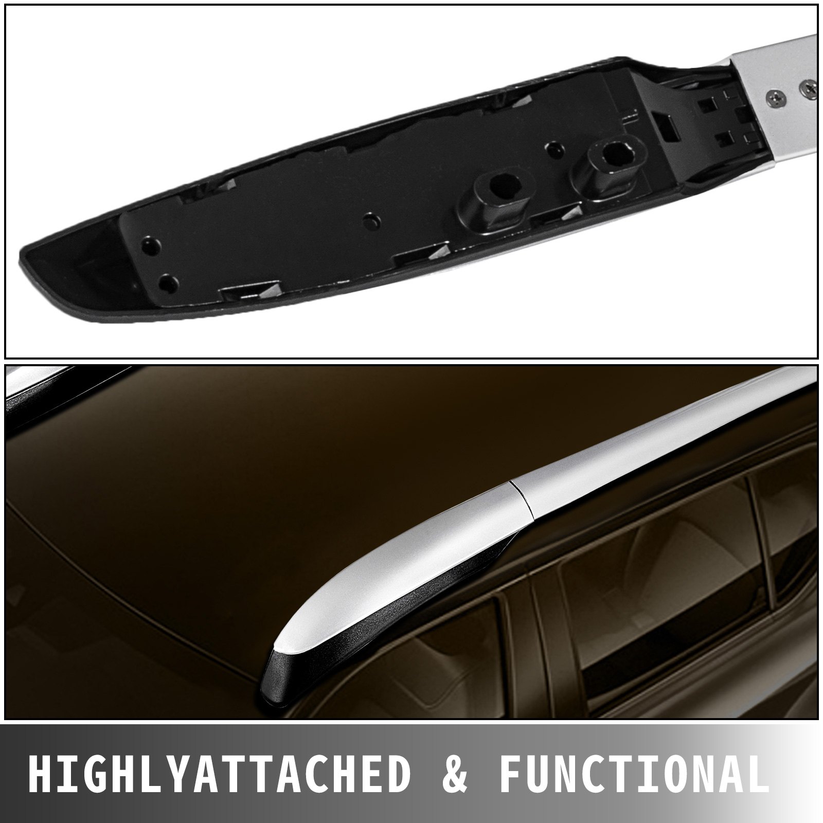 2013-2018 Silver Aluminum OE Style Roof Rack Rail Bar Pair Fits Toyota ...