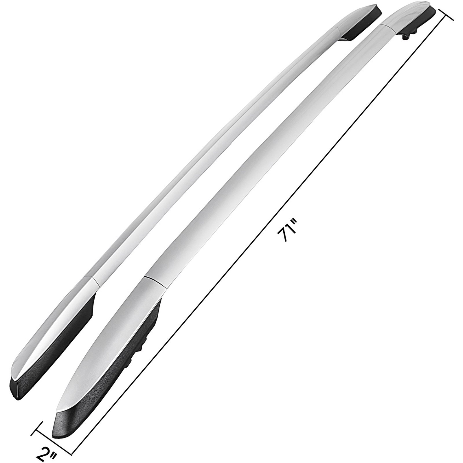 2013-2018 Silver Aluminum OE Style Roof Rack Rail Bar Pair Fits Toyota ...