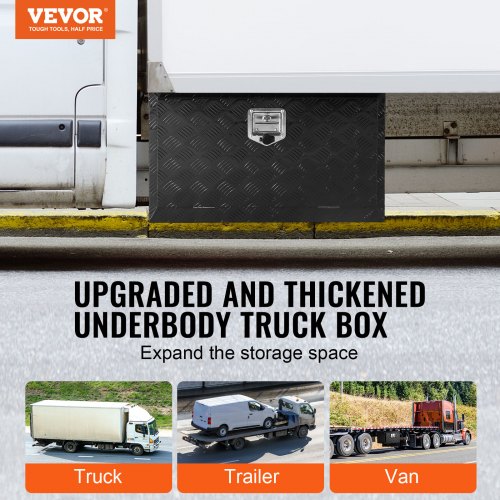 VEVOR Underbody Aluminum Truck Tool Box 30" x 17" x 18" Trailer RV Tool ...