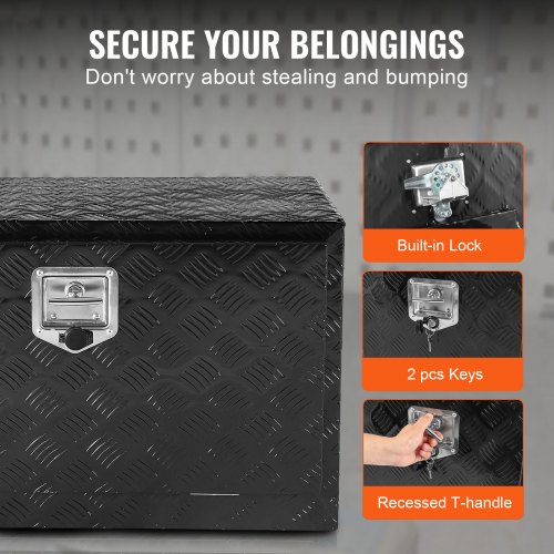 VEVOR Underbody Aluminum Truck Tool Box 30" x 17" x 18" Trailer RV Tool ...