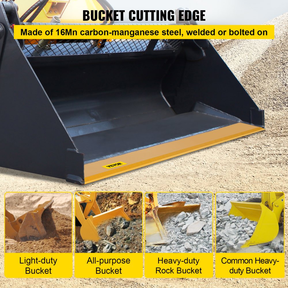 VEVOR Bucket Cutting Edge, 213x10x1.3 Bucket Edge, Weld-on and Bolt-on Advanced Cutting Edge ...
