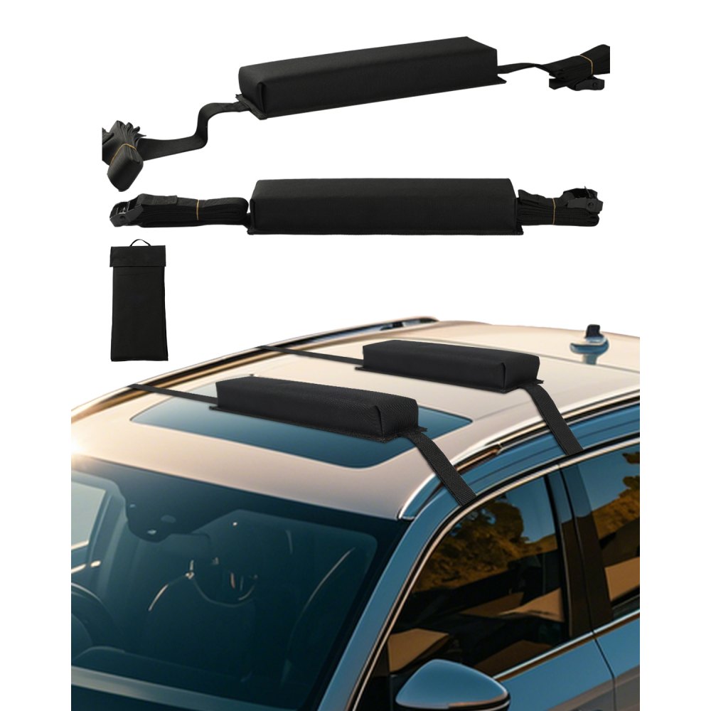 VEVOR Soft Roof Rack Pads 15.5in 176lbs Load Capacity for Kayak Canoe ...