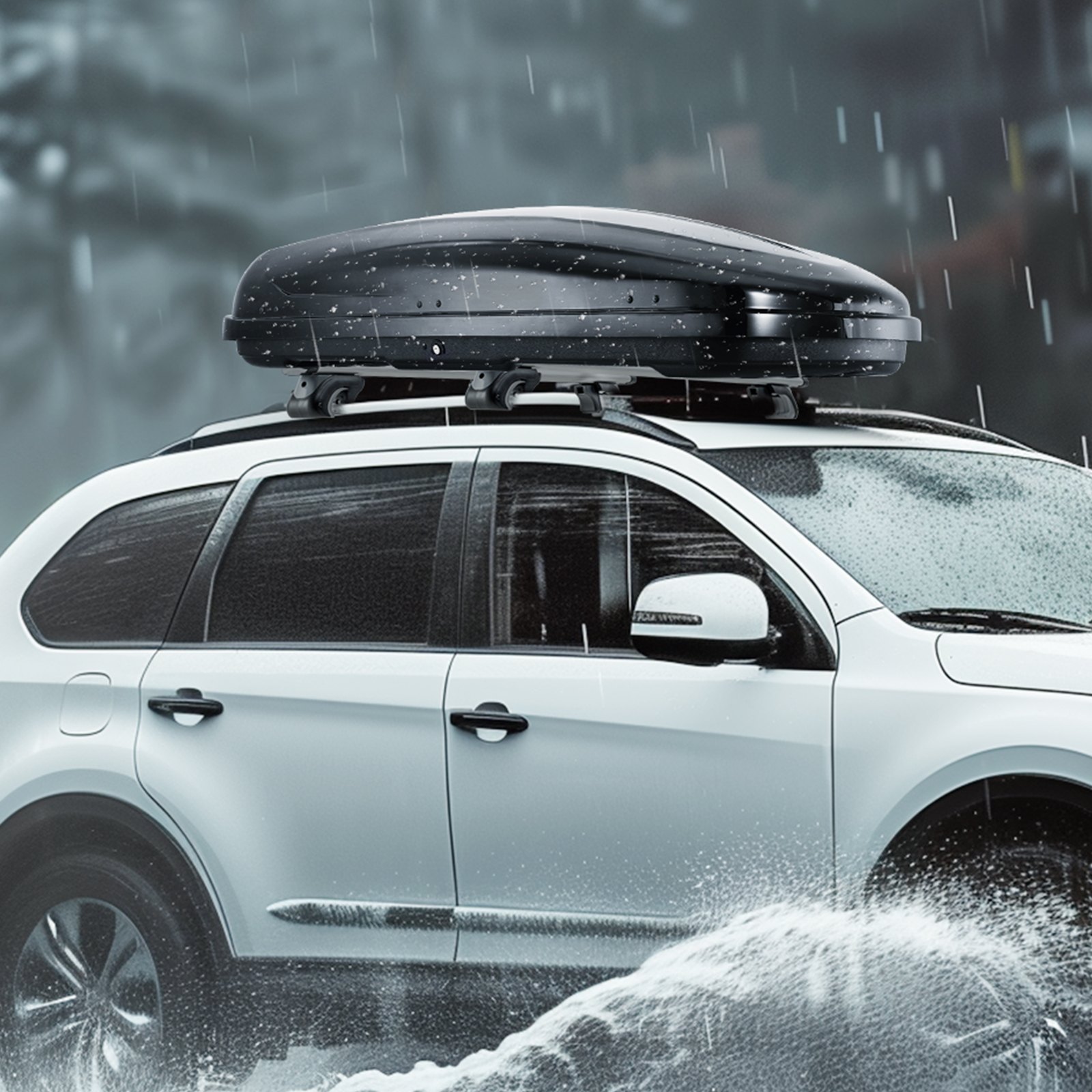 VEVOR Rooftop Cargo Carrier, 8 Cubic Feet Roof Cargo Box, ABS Hard ...