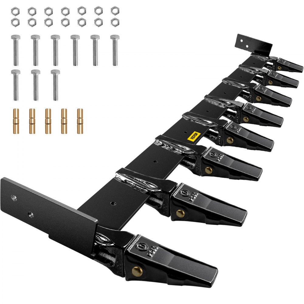 VEVOR Bucket Tooth Bar 72'' Inside Bucket Width Tractor Bucket Teeth 9. ...