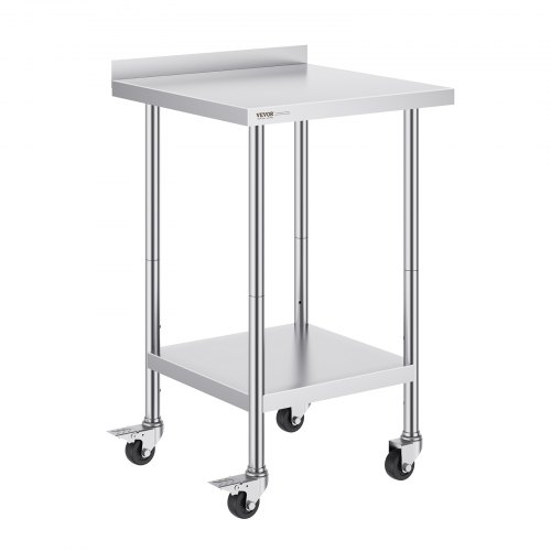 VEVOR 24 x 24 x 40 Inch Stainless Steel Work Table, Commercial Food ...