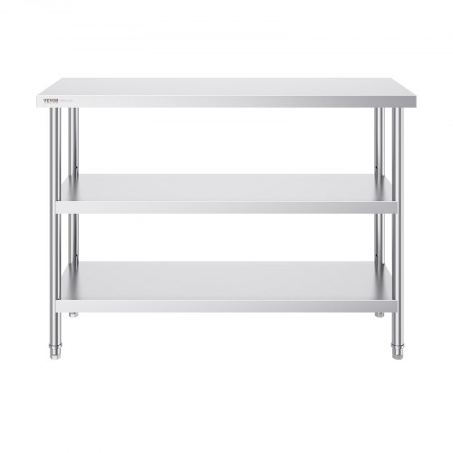 VEVOR Stainless Steel Food Prep Table, 18 x 48 x 34 Inch Commercial ...