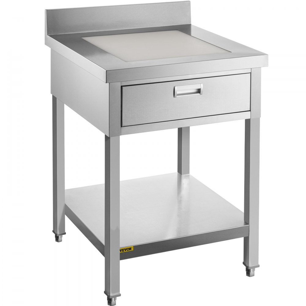VEVOR Commercial Food Prep Worktable 24x24 In Stainless Steel Table ...