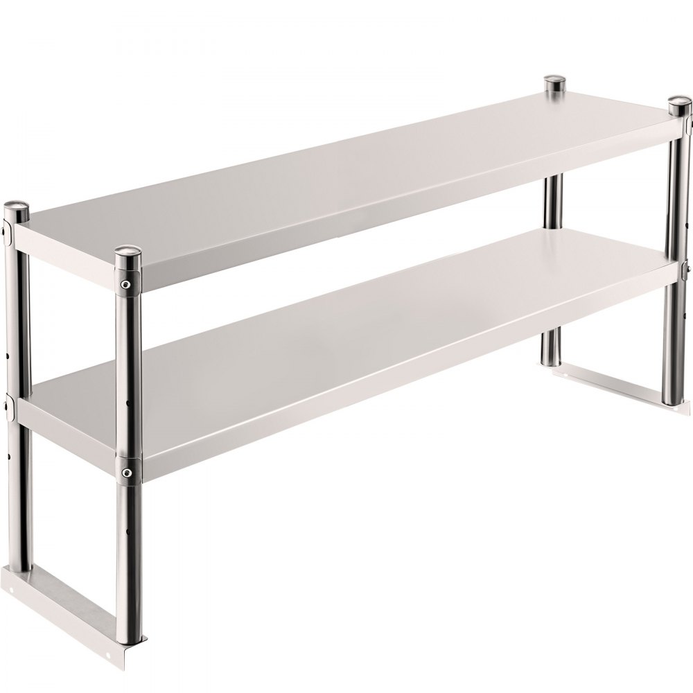 VEVOR Double Overshelf, Double Tier Stainless Steel Overshelf, 36 in ...