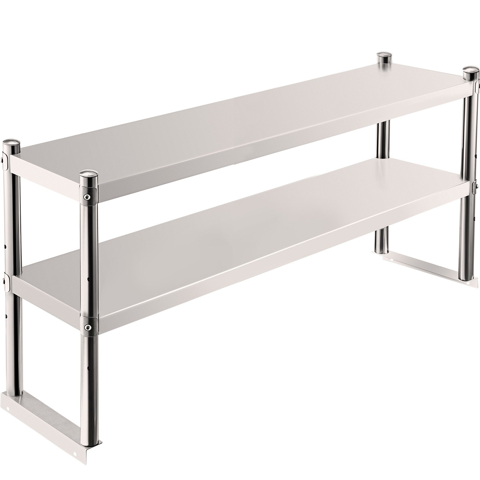 VEVOR Double Overshelf, Double Tier Stainless Steel Overshelf, 36 in ...